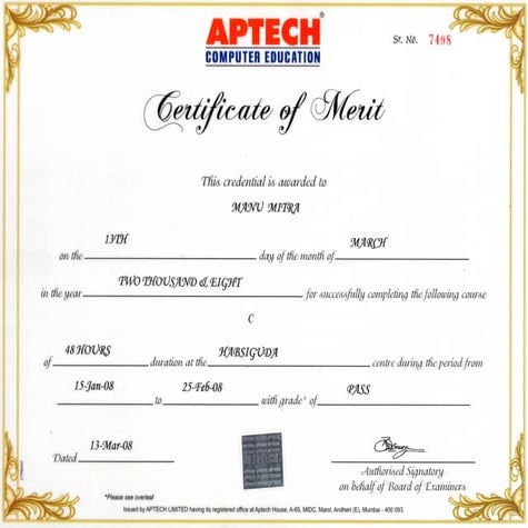 Aptech C Certificate | PDF