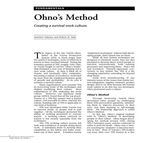 02 18-1-ohnos method | PDF | Business | Business and Finance