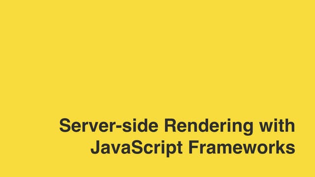 Server Side Rendering With Javascript Frameworks Odessa Frontend
