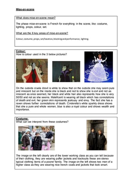 01 mise en scene notes sheet | PDF