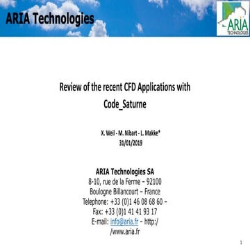 Review of the recent CFD Applications with Code_Saturne | PPT