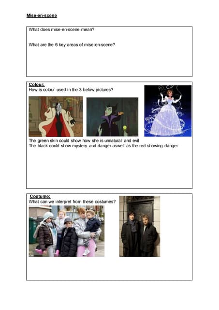 02. mise en scene notes sheet y12 | PDF