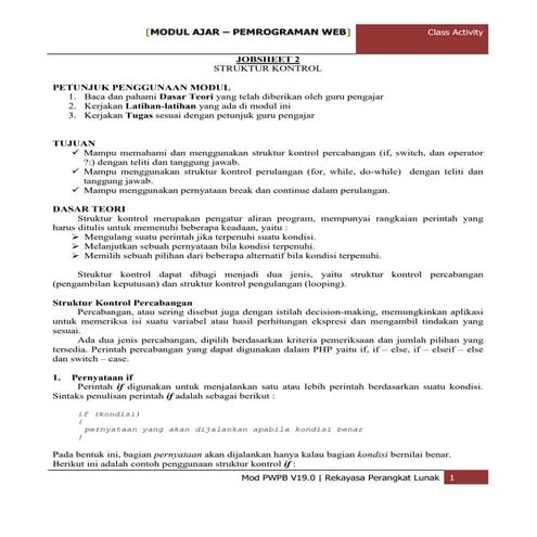 Struktur Kontrol Php Pdf