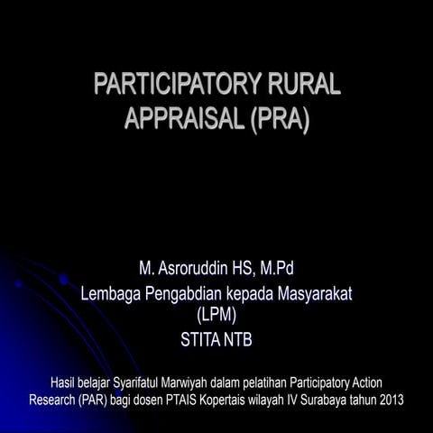 02. PRA (Participatory Rural Appraisal).ppt