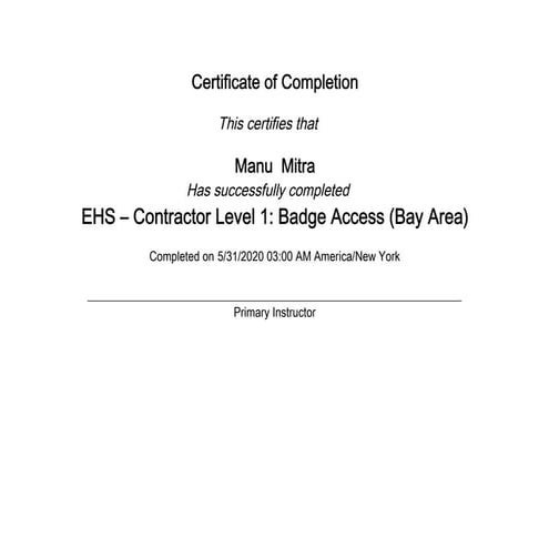 02. EHS Badge Access (Bay Area) | PPT