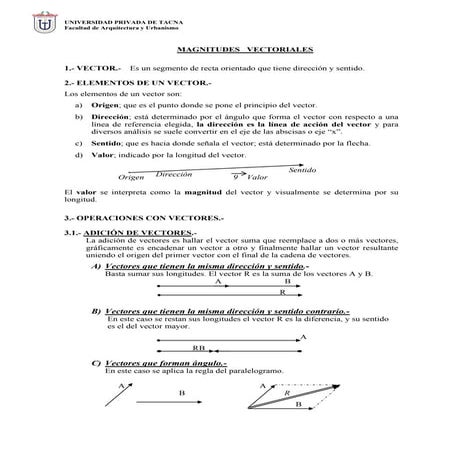 Magnitudes Vectoriales, definiciones y mas (fisica)) | PDF