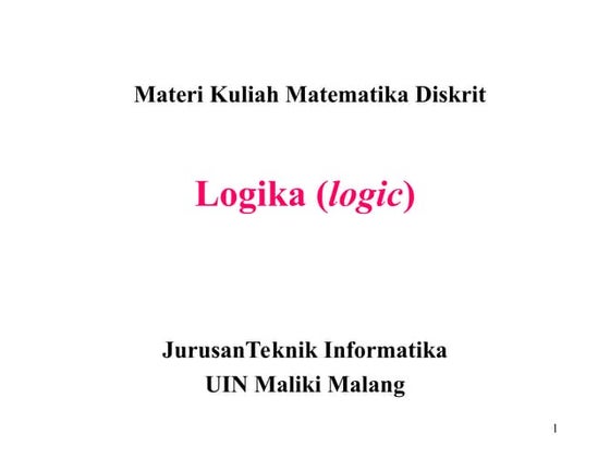 Proposisi Logika Informatika | PDF