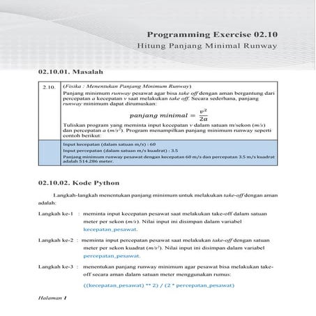 02.10. Hitung Panjang Minimal Runway Menggunakan Python | PDF