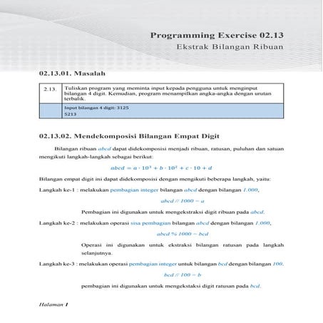 02.13. Ekstrak Bilangan Ribuan Mengguanakan Bahasa Pemrograman Python | PDF