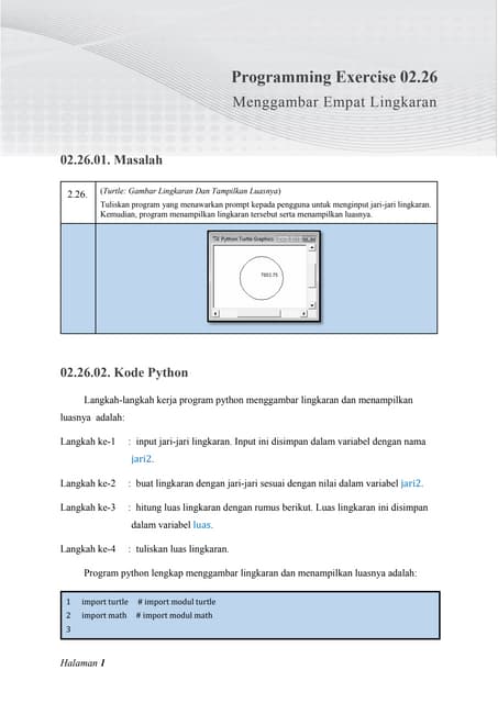 02.14. Luas Segitiga Menggunakan Bahasa Pemrograman Python | PDF