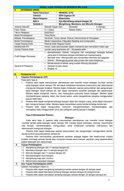 RPP Lengkap Matematika Kelas 3 SD/MI semester 1 | DOCX