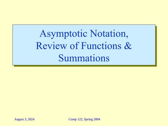Asymptotic notations | PPTX