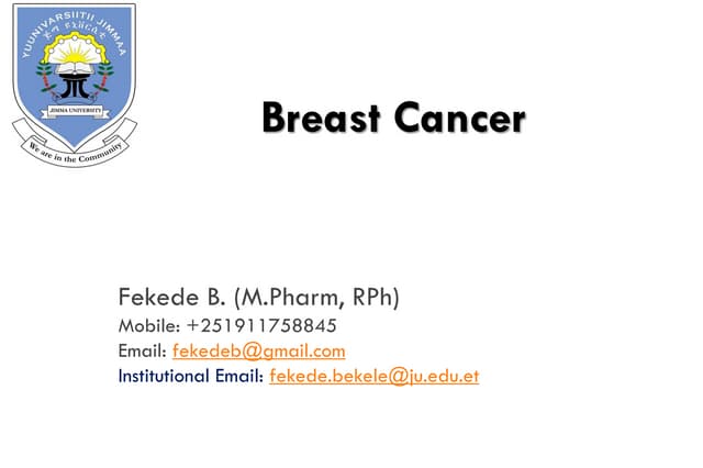 breast cancer pharmacotherapy | PPTX