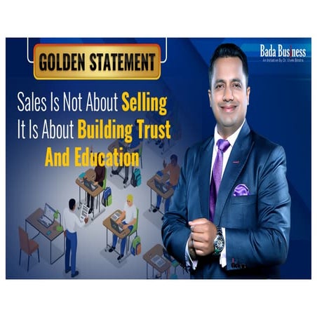 Sales is not about selling anymore, but about building trust and ...