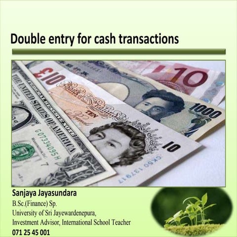double entry for cash transactions | PPTX