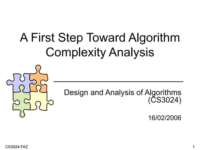02 Faz A First Step Toward Algorithm Complexity Analysis Ppt