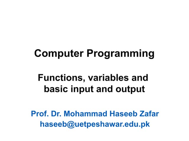 02 functions, variables, basic input and output of c++ | PPT 02 functions, variables, basic input and output of c++ | PPT