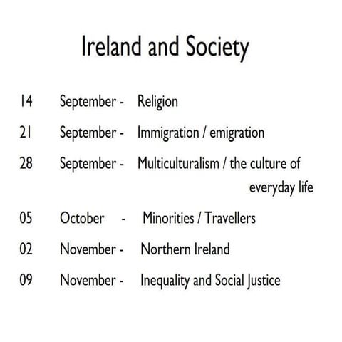 Ireland and Society, Lecture 2: Migration | PPTX