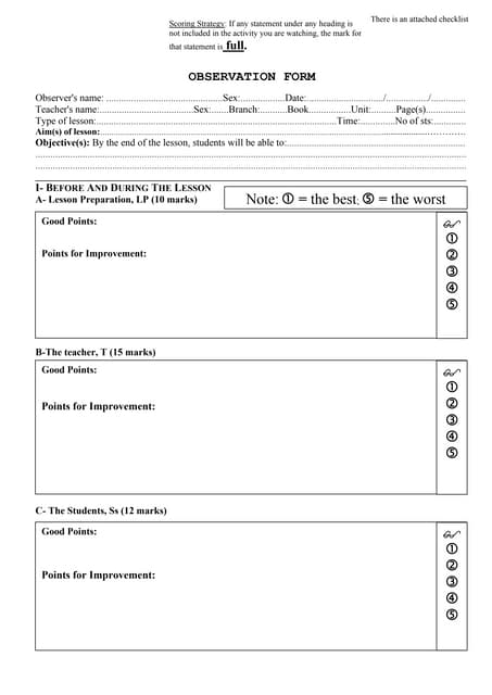 Peerto peerclassroomobservationform | PDF
