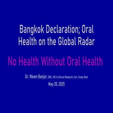 "No Health without Oral Health"- Oral Health on the Global Radar | PDF