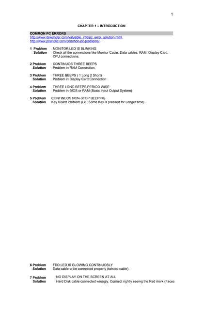 Basic Computer Troubleshooting | PDF