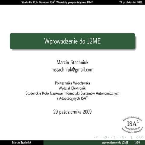 01 Wprowadzenie do j2me | PPT