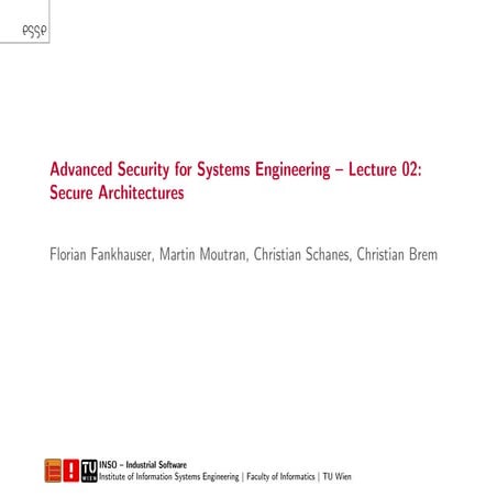 Advanced Security For Systems Engineering 02print Pdf