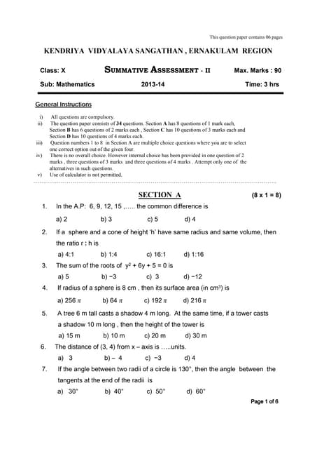 Cbse Class 5 Maths Sample Paper Term 2 Model 2 | PDF | Physics | Science