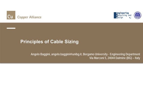 Cable Sizing Calculations | PPTX