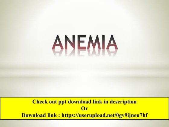 Anemia - Types, Pathophysiology, Clinical Manifestations, Etiology ...