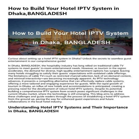 How to Build Your Hotel IPTV System in Dhaka，BANGLADESH | PDF