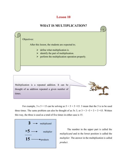 6. lesson 5 multiplication of whole numbers | PPTX | Science