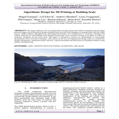 Algorithmic Design for 3D Printing at Building Scale | PDF