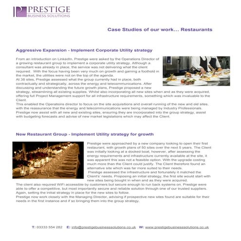 Case Studies - Restaurants | PDF