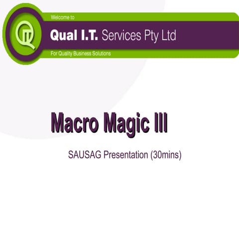 Macros in SAS, an Introductory Slideshow | PPT