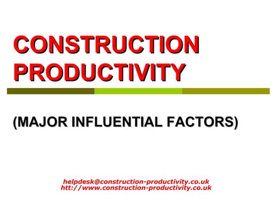 Labour Productivity for construction projects | PPT