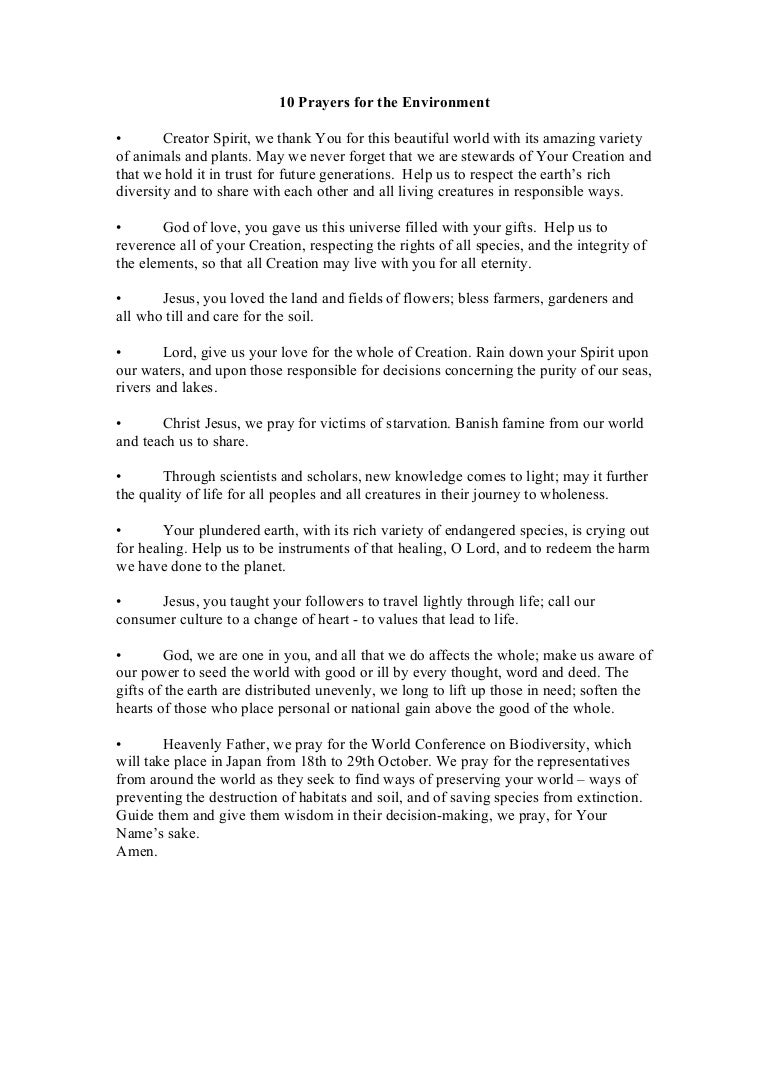 Ten Prayers for the Environment