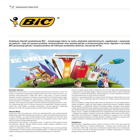 Case study marki BIC z Albumu Superbrands Polska 2015 | PDF