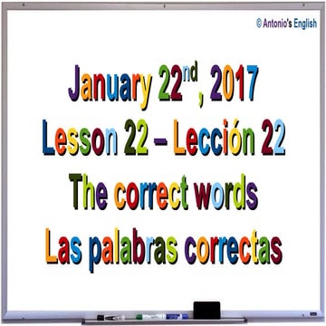 22. The correct words - Las palabras correctas | PPT