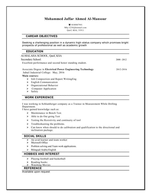 Muhammad Usman CV | DOCX | College Education | Education