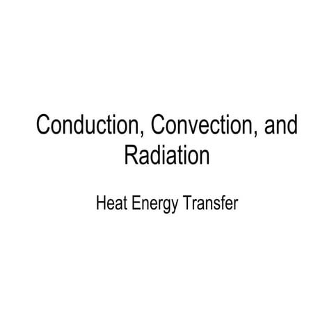 Heat Transfer, Conduction, Convection and Radiation | PPT