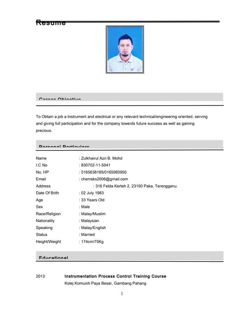 CURRICULUM VITAE - ASLAM HENDRICKS | DOC | Business | Business and Finance