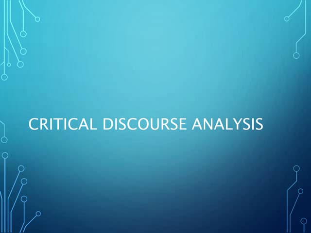 Critical Discourse Analysispptx