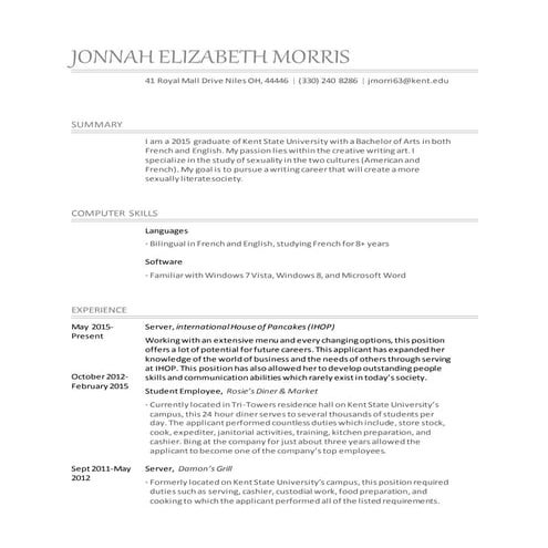 Working resume | PDF