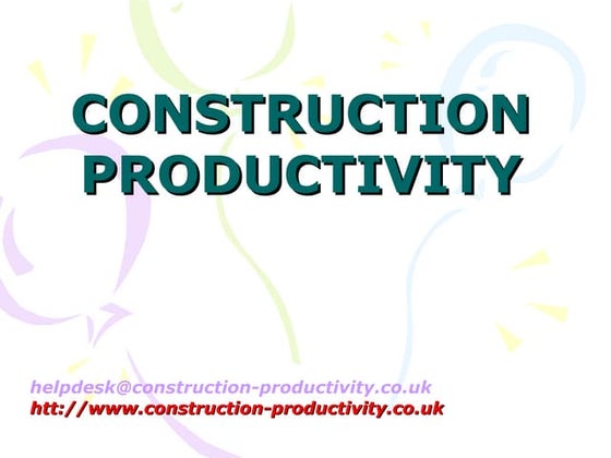 Labour Productivity for construction projects | PPT