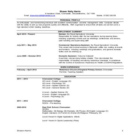 Shawn CV - final | PDF