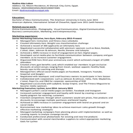 Nadine Abo Laban resume | PDF