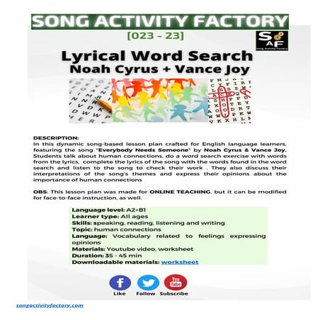 A Creative & Communicative ELT Activity About (Musical) Word ...