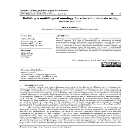 Building a multilingual ontology for education domain using monto method | PDF
