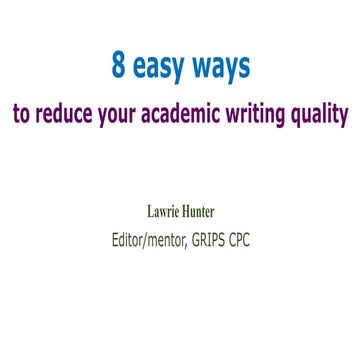 Academic writing: pointers for G-cube PhD students 23-01.12